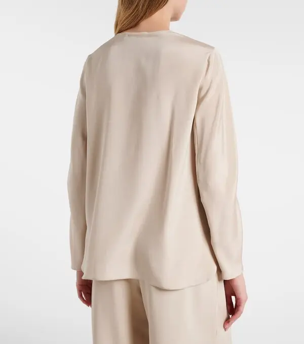 Max Mara Mitico Silk-blend Blouse - Beige