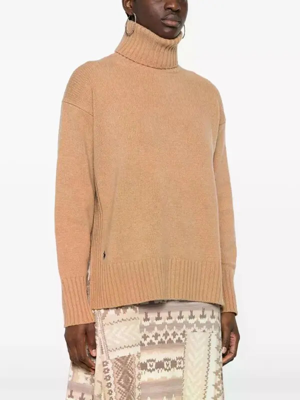 Polo Ralph Lauren Camel Wool-cashmere Blend Roll Neck Jumper
