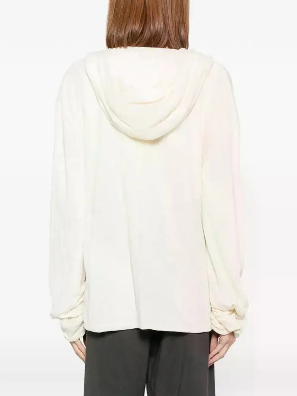 MA+ Long-sleeved Hoodie With Plunging V-neck And Slouchy Hood