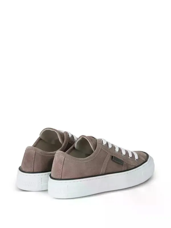 Brunello Cucinelli Monili Embellished Suede Platform Sneakers