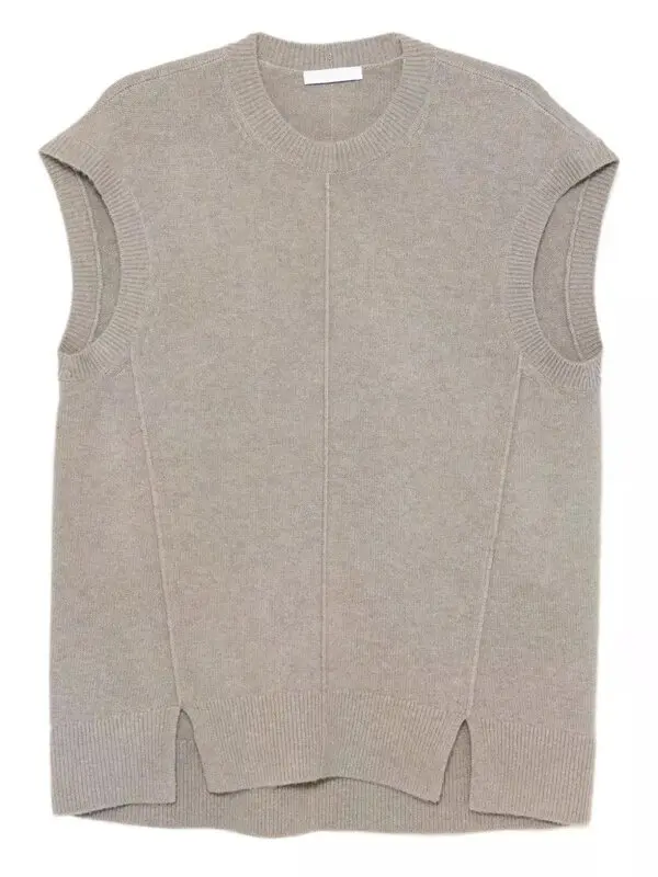Helmut Lang Asymmetric Hem Brushed Vest - Neutrals