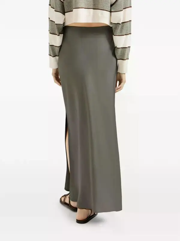 Brunello Cucinelli Side-slit Midi Skirt - Green