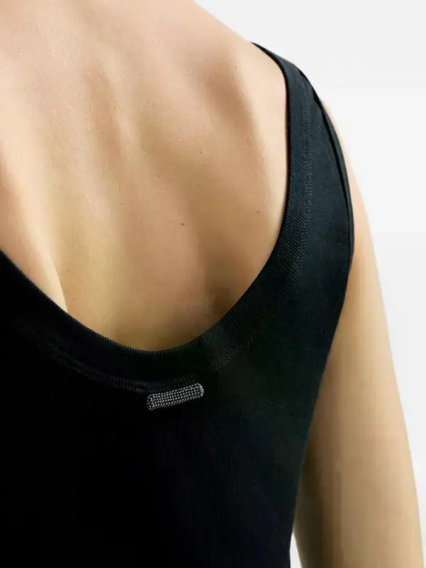 Brunello Cucinelli Monili Detail Ribbed Tank Top - Black