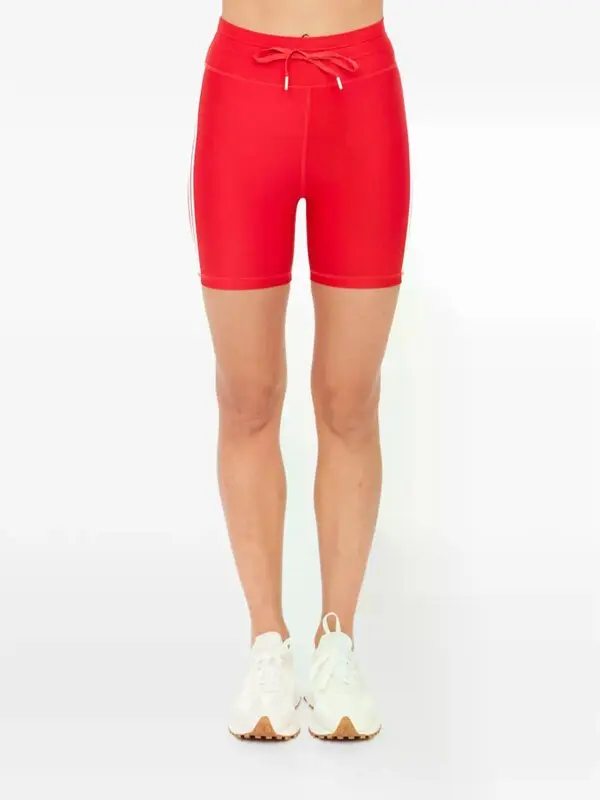 The Upside Striped High-rise Shorts - Red