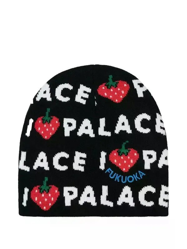 PALACE Logo-embellishment Beanie Hat - Black