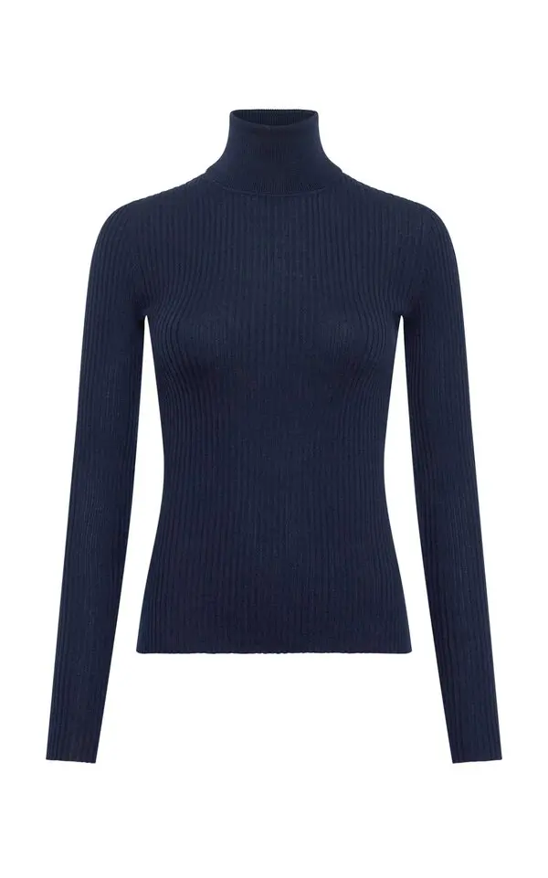 Gabriela Hearst Cashmere-silk Turtleneck Top - Navy