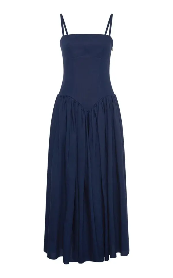 Gabriela Hearst Oriana Linen Dress - Navy
