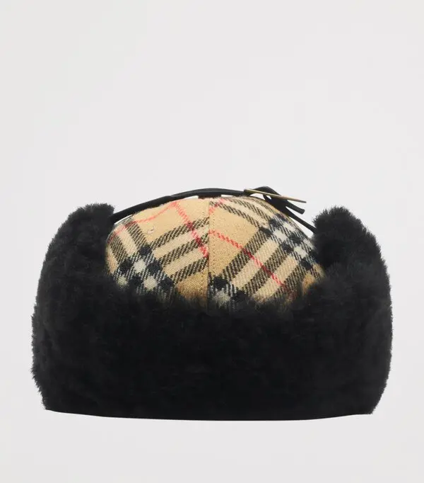 Burberry Wool Check Trapper Cap