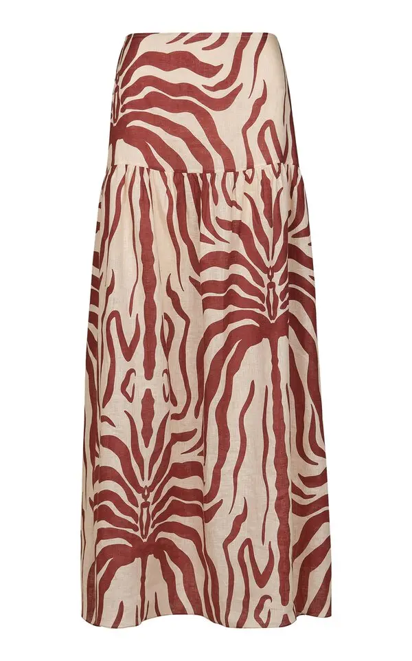 Johanna Ortiz Bohemia Printed Linen Maxi Skirt - Multi