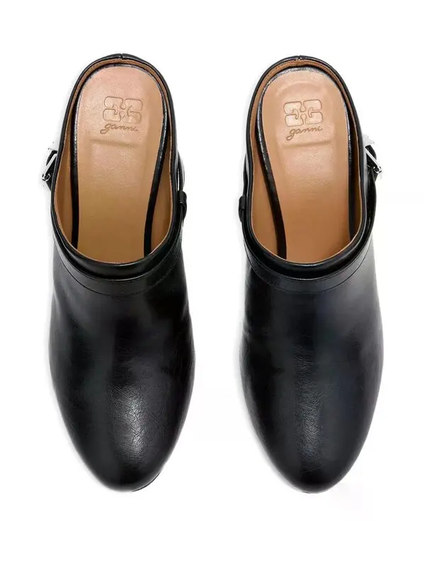 GANNI Buckle Wedge Mules
