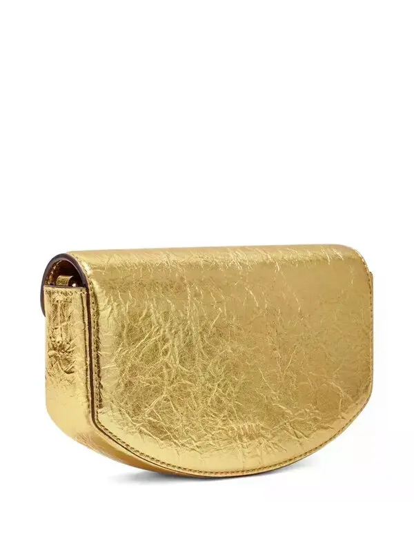GANNI Logo Plaque Chain Cross Body Bag - Gold