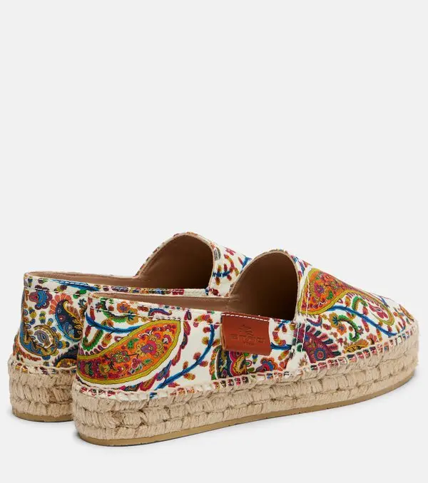 Etro Paisley Print Canvas Espadrilles - Multicoloured