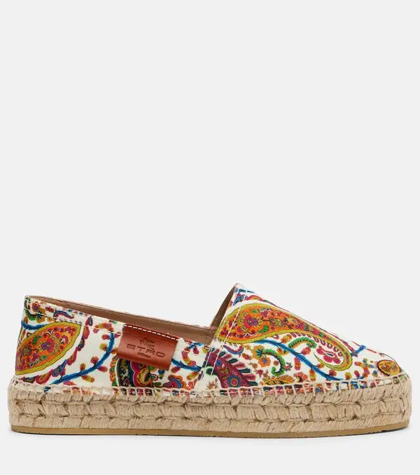 Etro Paisley Print Canvas Espadrilles - Multicoloured