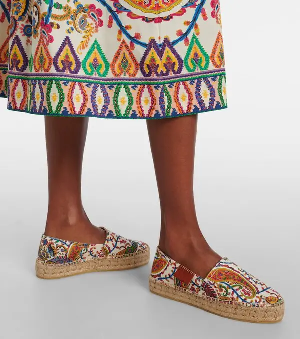 Etro Paisley Print Canvas Espadrilles - Multicoloured