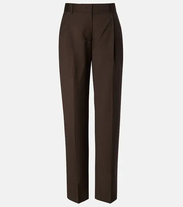 TOTEME Pleated Wide-leg Wool Trousers