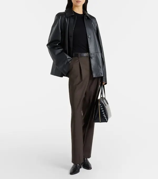 TOTEME Pleated Wide-leg Wool Trousers