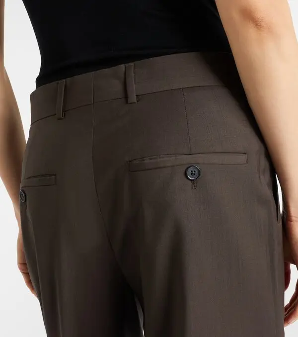 TOTEME Pleated Wide-leg Wool Trousers