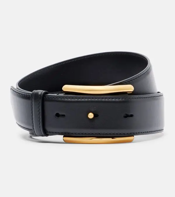 Alaïa Calf Leather Belt With Gold Tone Hardware - Black