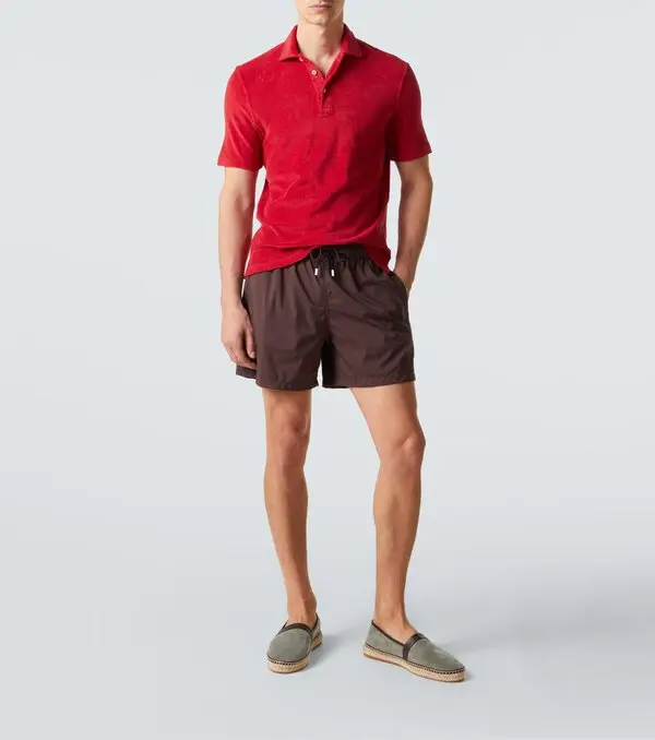 Fedeli Mondial Cotton Terry Polo Shirt - Red