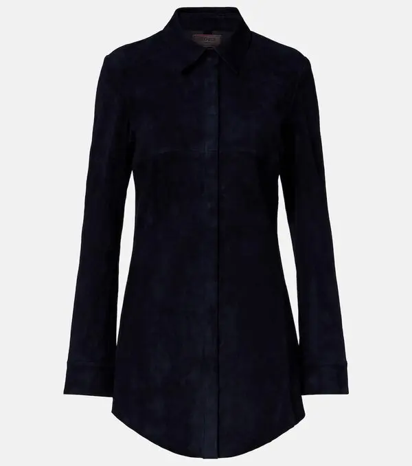 Stouls Geraldine Suede Shirt Dress - Blue