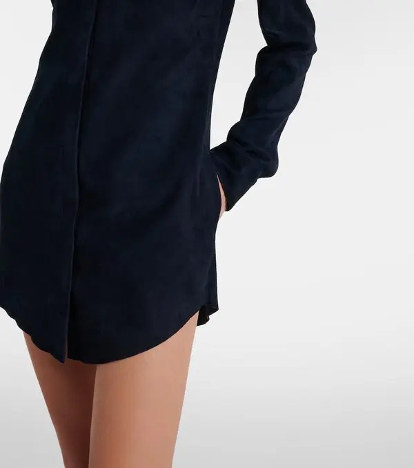 Stouls Geraldine Suede Shirt Dress - Blue
