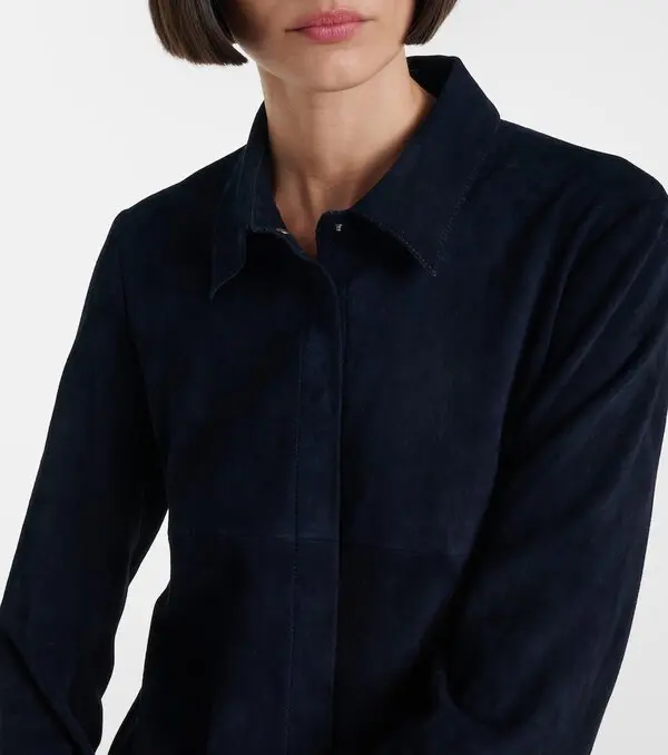 Stouls Geraldine Suede Shirt Dress - Blue