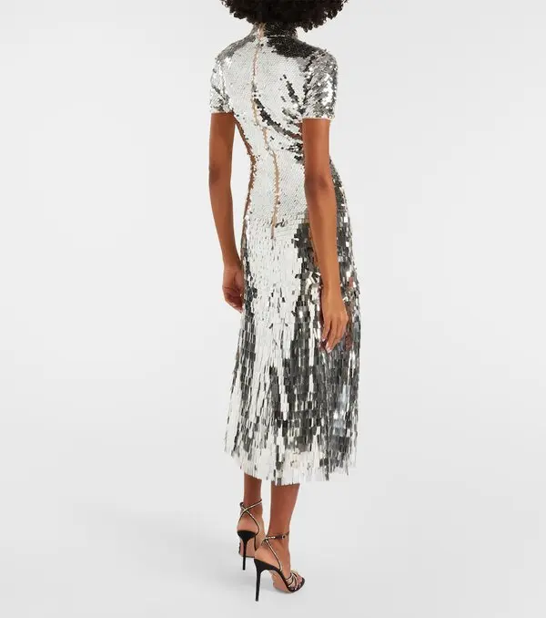 SELF-PORTRAIT Sequined Midi Dress