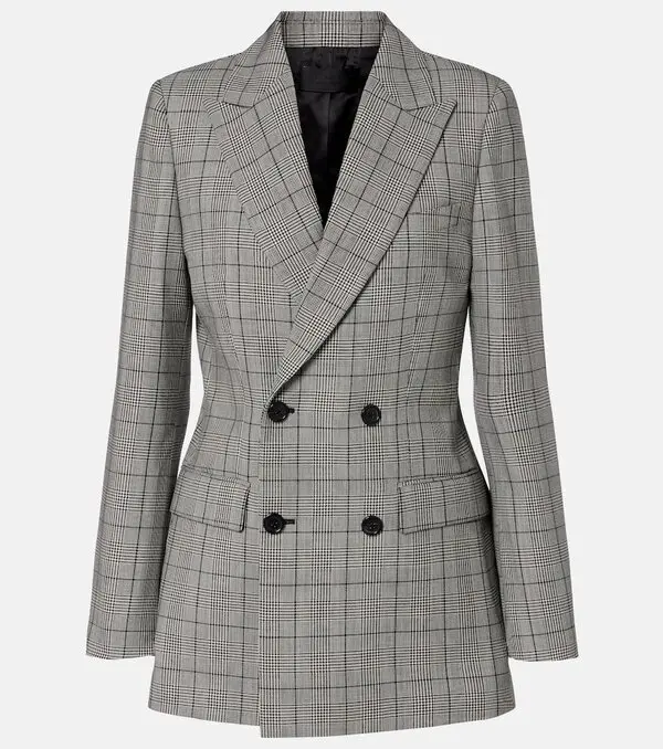NILI LOTAN Weston Plaid Virgin Wool Blazer