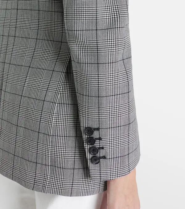 NILI LOTAN Weston Plaid Virgin Wool Blazer