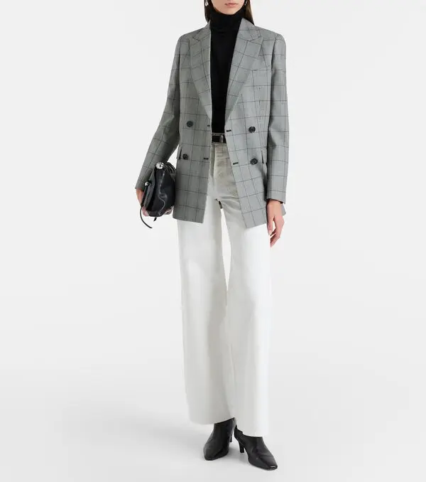 NILI LOTAN Weston Plaid Virgin Wool Blazer