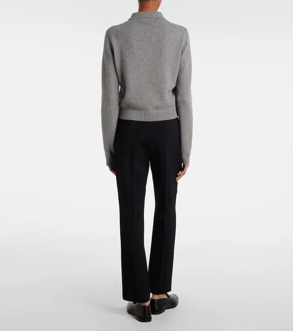 Givenchy Logo Wool And Cashmere Polo Sweater - Grey