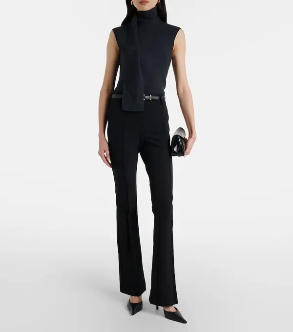 Veronica Beard Hibiscus High-rise Flared Trousers