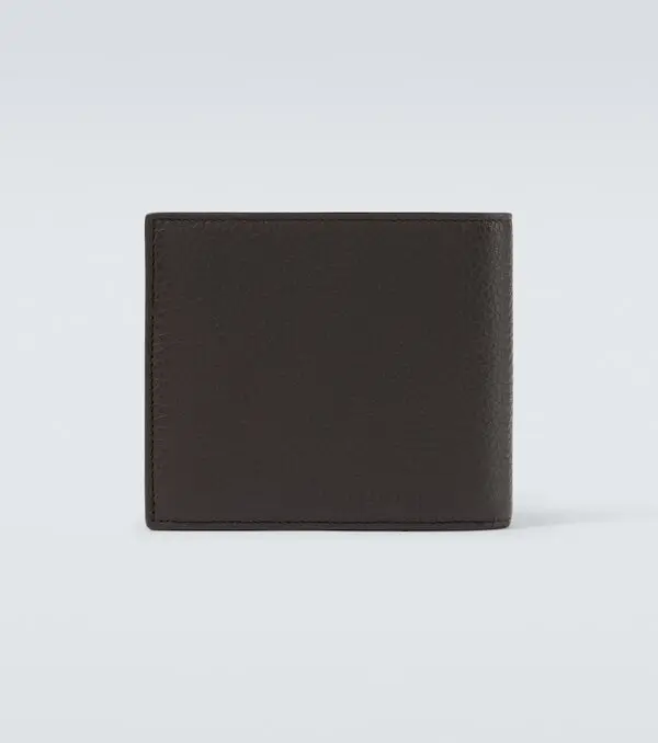 Saint Laurent Tiny Cassandre East/west Leather Wallet - Brown