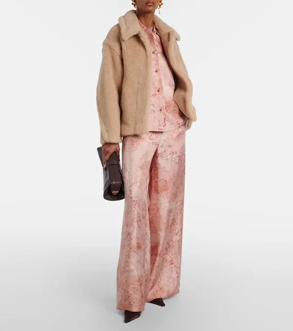 Max Mara Tritone Cropped Teddy Jacket - Beige