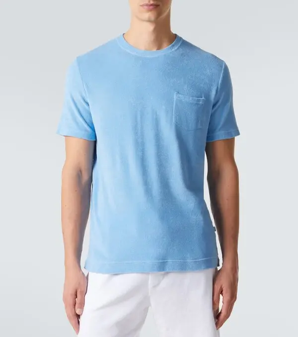 Fedeli Cotton Terry T-shirt - Blue