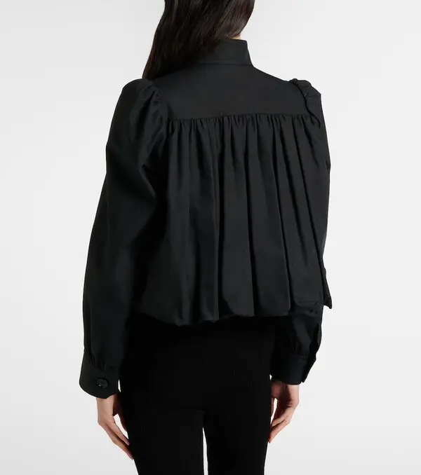 Chloé Gathered Cotton Canvas Jacket