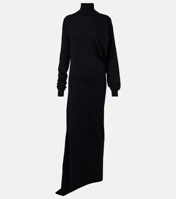 Magda Butrym Knitted Wool Gown - Black