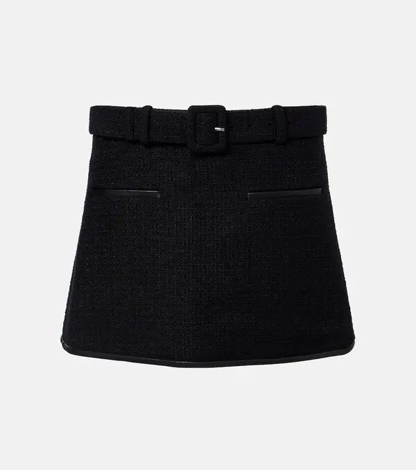 SELF-PORTRAIT Belted Tweed Mini Skirt