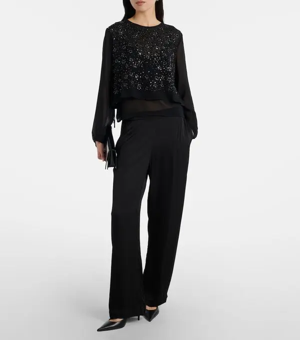Velvet By Graham & Spencer Marlowe Sequinned Sheer Top