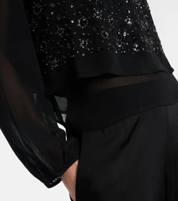 Velvet By Graham & Spencer Marlowe Sequinned Sheer Top