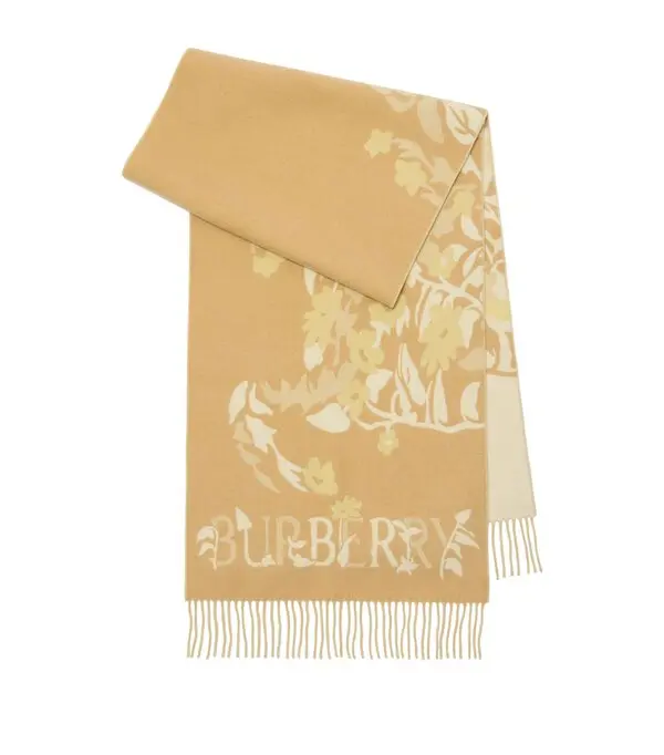 Burberry Cashmere Floral Ekd Scarf