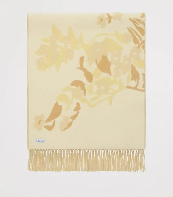 Burberry Cashmere Floral Ekd Scarf