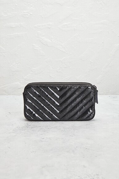 Chanel Patent So Double Zip Clutch