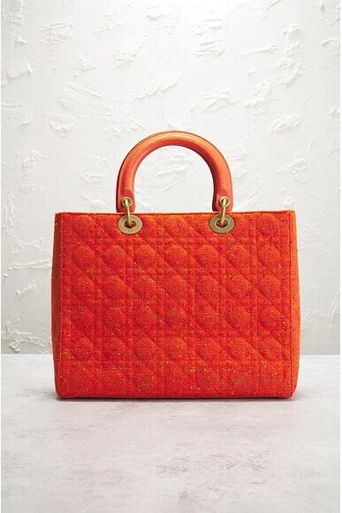 Dior Wool Cannage Handbag - Orange
