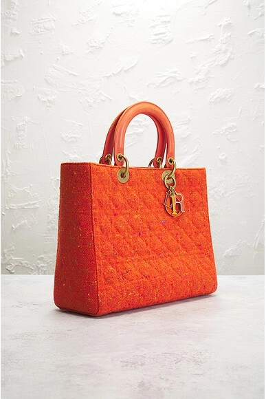 Dior Wool Cannage Handbag - Orange