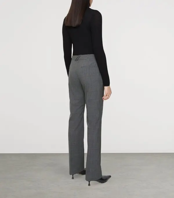 Burberry Wool Prince Of Wales Check Tailored Trousers
