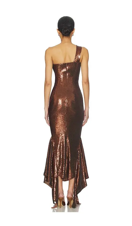 SKETCH-Y Sequin One-shoulder Fishtail Gown