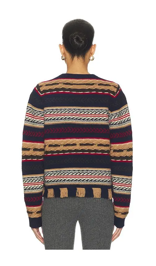 Guest In Residence Western Stripe Crew Sweater - Blue