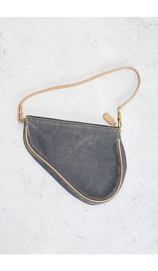 FWRD RENEW Dior Denim Pochette Saddle Bag