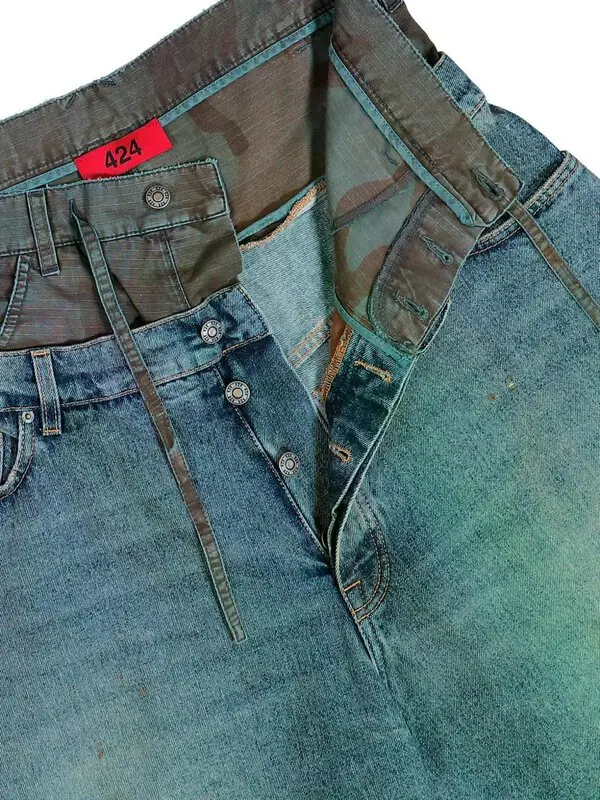424 Double Layered Denim Shorts
